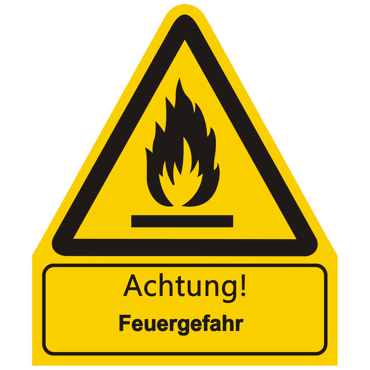 Warnzeichen mit Text Achtung Feuergefahr | SQS