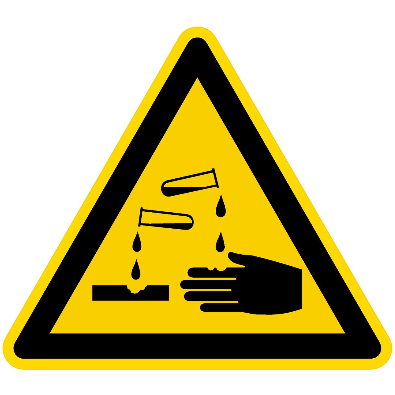 Warnzeichen Warnung vor ätzenden Stoffen BGV A8 | SQS