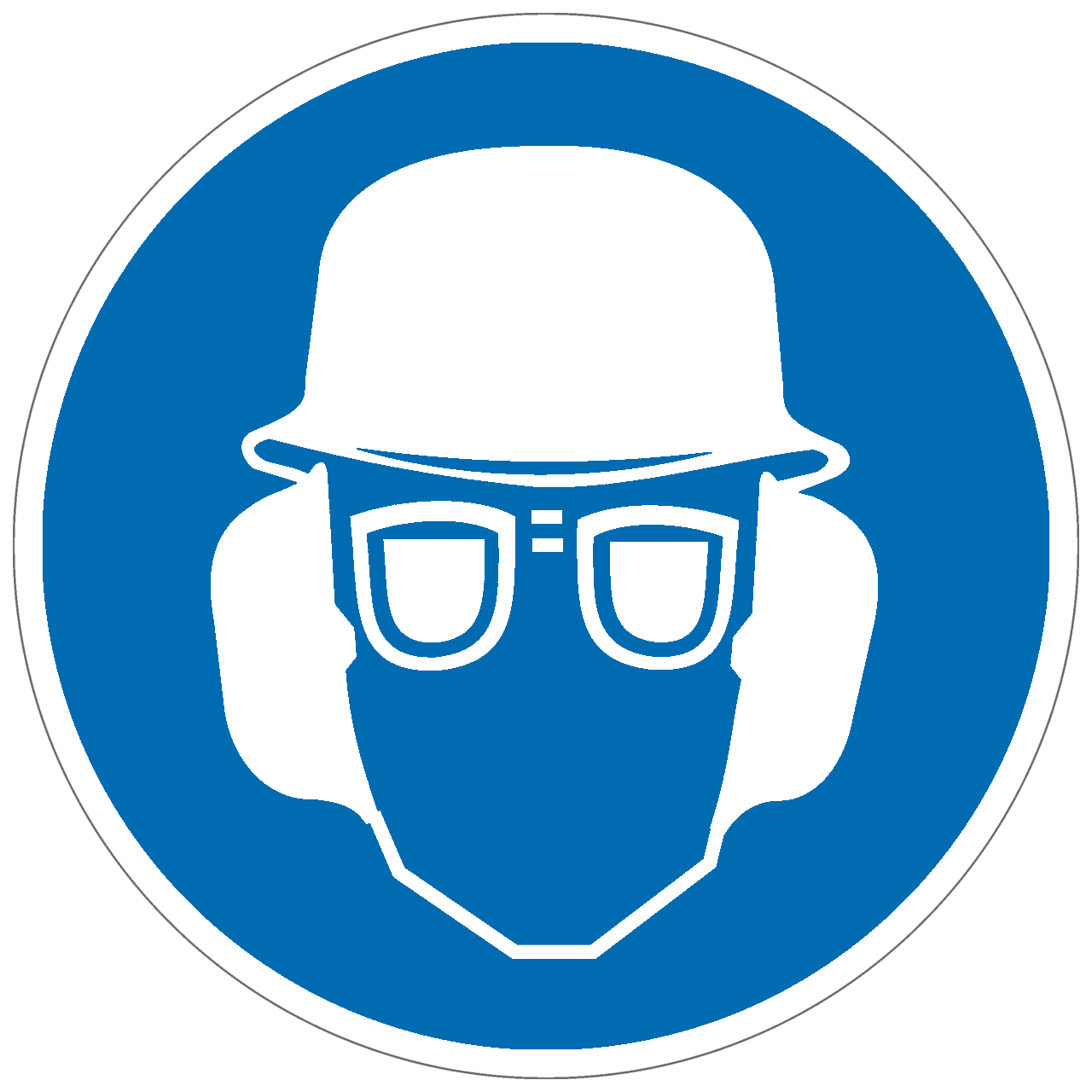 Gebotszeichen Augen-,Gehör- und Kopfschutz ben. | SQS