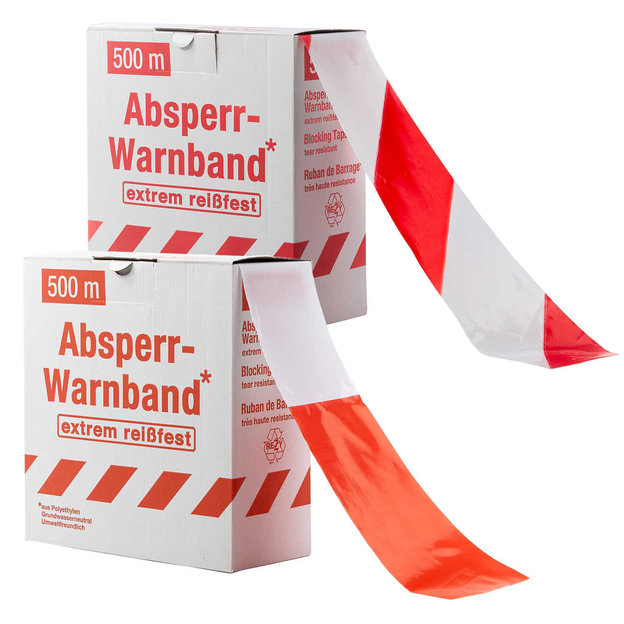 Absperrband reißfest in rot-weiß 500m | SQS