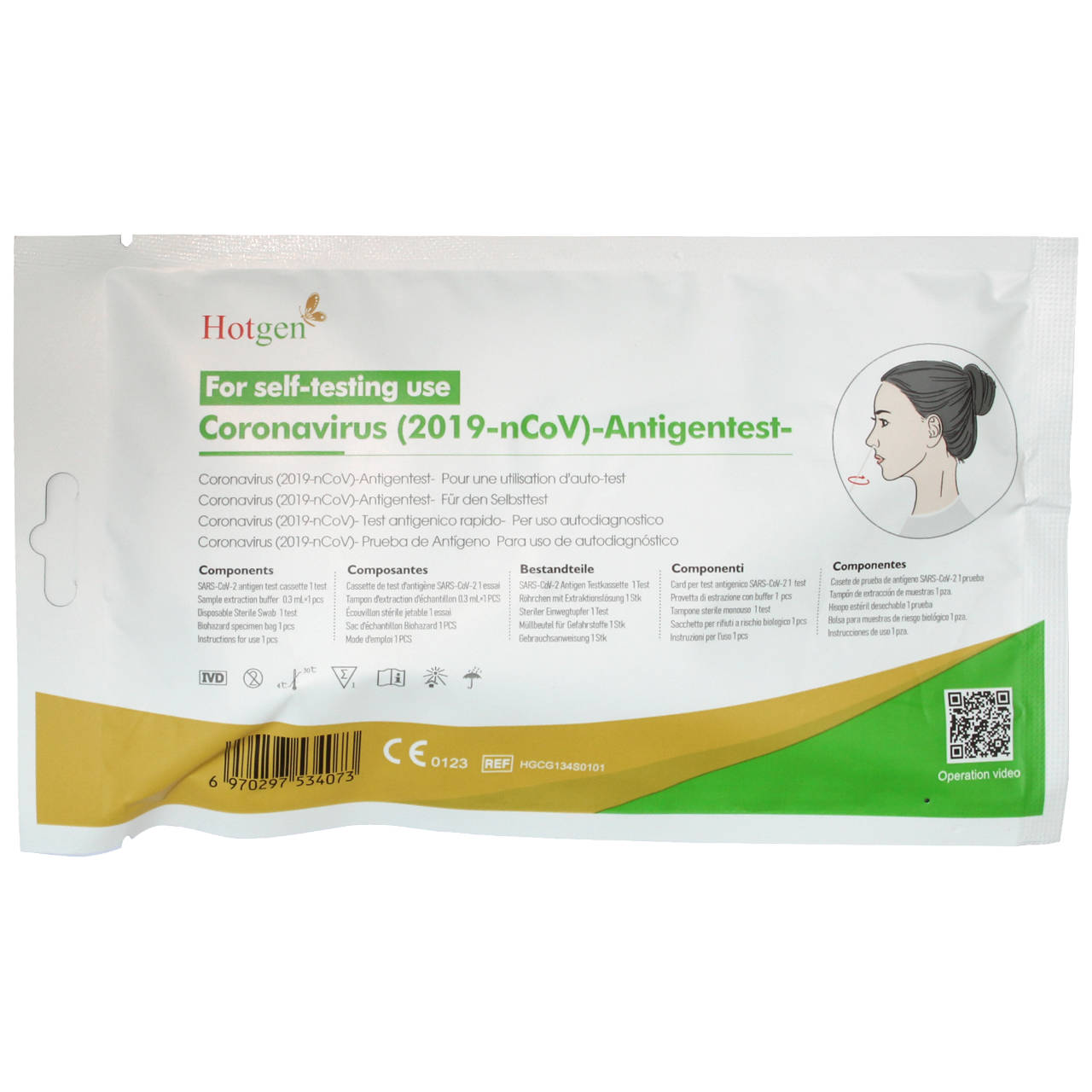 HOTGEN Novel Coronavirus-Laientest 2019-nCoV (CE) 1 Stück | SQS