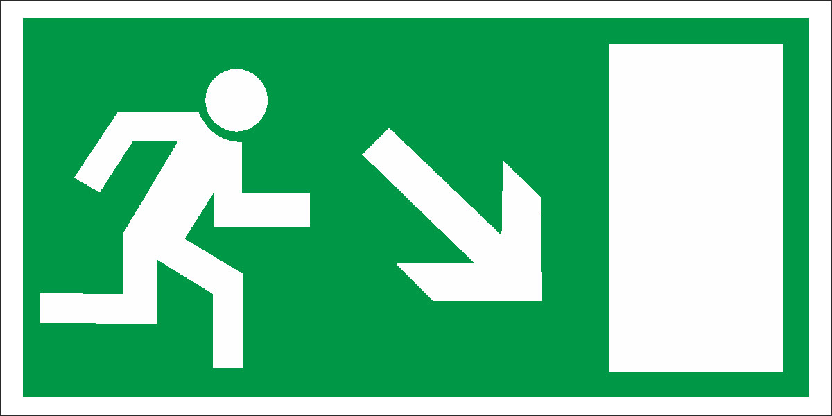 Rettungszeichen Rettungsweg rechts abwärts BGV A8 | SQS