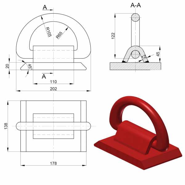 Dovetail D-Ring Lashing Eye | SQS